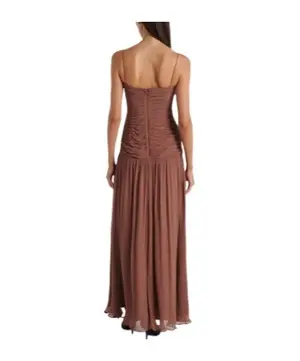 Staud Dalton Gathered Ruched Maxi Dress