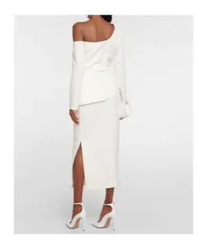 SAFIYAA LONDON Bridal Asymmetric Midi Dress