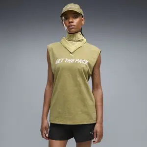 PUMA Run Culture Relaxed Washed Sleeveless T-shirt Brown