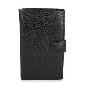 Chanel Vintage Caviar Timeless Cc French Wallet - Black