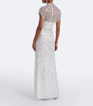 Jenny Packham Crystal Drop Embellished Gown