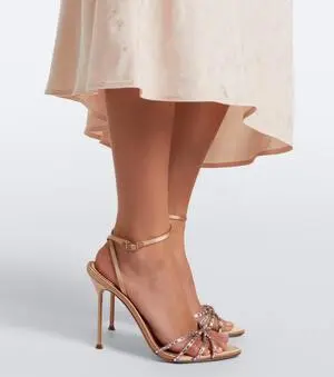 AQUAZZURA Tell Me Crystal Satin Sandals