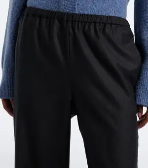 RÓHE Virgin Wool Wide-leg Pants - Black
