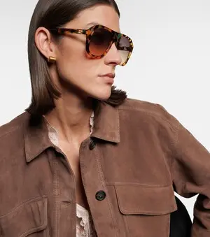 Fendi Baguette Aviator Sunglasses - Brown