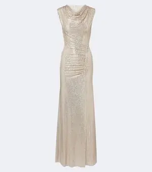 Roland Mouret Embellished Gathered Gown - Gold