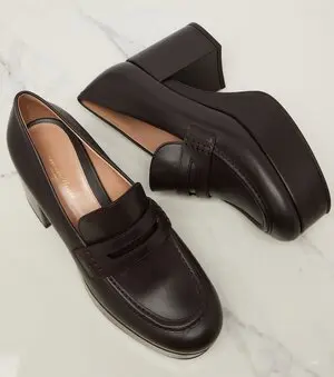 GIANVITO ROSSI Jenna Leather Loafer Pumps