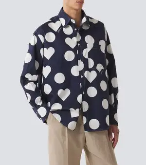 Jacquemus Camargue Polka-dot Cotton Poplin Shirt - Blue
