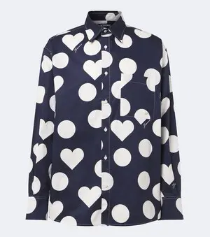 Jacquemus Camargue Polka-dot Cotton Poplin Shirt - Blue