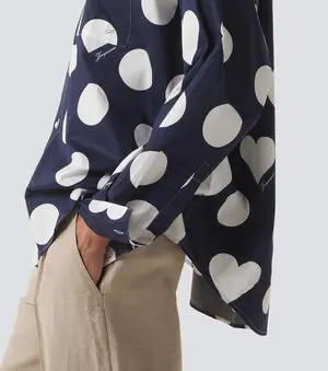 Jacquemus Camargue Polka-dot Cotton Poplin Shirt