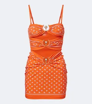 Christopher Esber Orbit Bandana Cutout Mini Dress - Orange