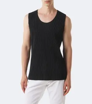 Issey Miyake Homme Plissé Pleated Tank Top - Black