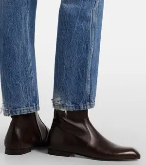 Khaite Colt Leather Ankle Boots
