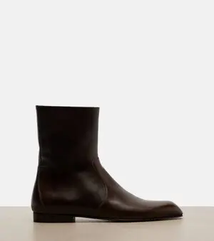 Khaite Colt Leather Ankle Boots