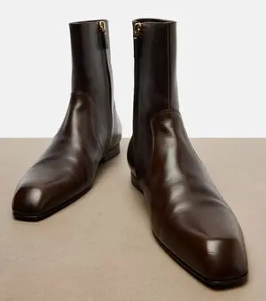 Khaite Colt Leather Ankle Boots