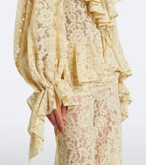 DE LA VALI Mija Ruffled Lace Blouse