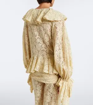 DE LA VALI Mija Ruffled Lace Blouse