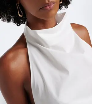 SIR. Klara Cotton Halterneck Top - White