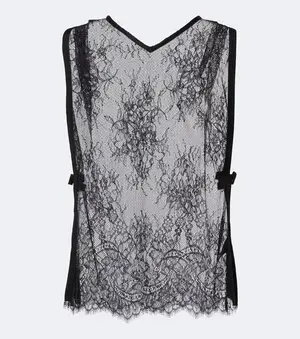 SIR. Ingrid Sheer Lace Top - Black