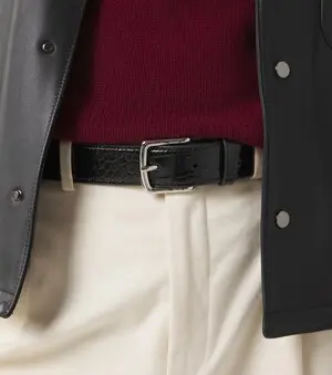 George Cleverley Croc-effect Patent Leather Belt