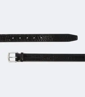 George Cleverley Croc-effect Patent Leather Belt