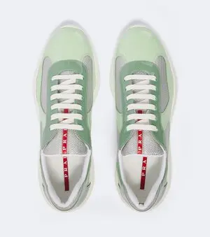 Prada America's Cup Leather-trimmed Sneakers