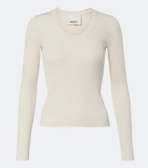 Isabel Marant Étoile Selenie Ribbed-knit Silk And Cotton Sweater - Beige