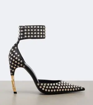 Gucci Castello Embellished Satin Pumps
