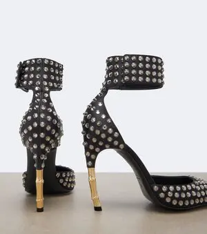Gucci Castello Embellished Satin Pumps