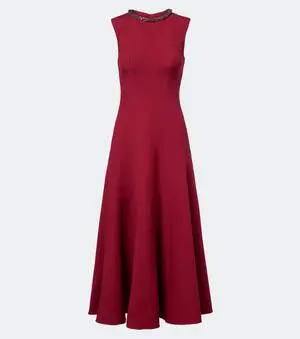 Roland Mouret Embellished Wool And Silk Midi Dress - Pink