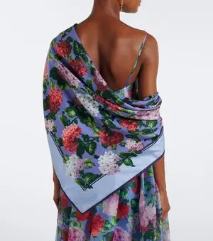 Carolina Herrera Floral Silk Twill Scarf