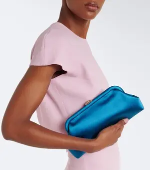 JIMMY CHOO Skylar Satin Clutch - Blue