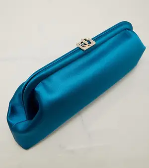 JIMMY CHOO Skylar Satin Clutch - Blue