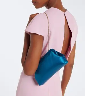 JIMMY CHOO Skylar Satin Clutch - Blue