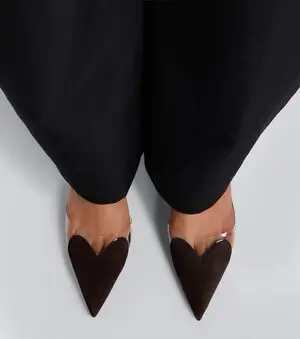 Alaïa Le Coeur Suede Wedge Mules