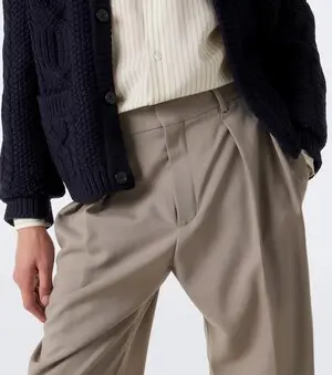 Saint Laurent Pleated Wool And Mohair Straight Pants