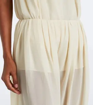 DE LA VALI Ines Chiffon Balloon Pants - Beige