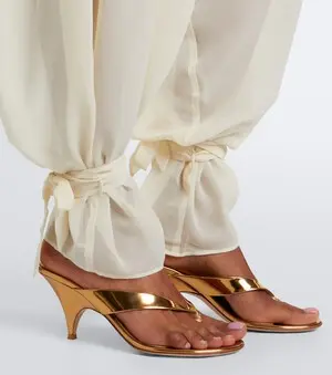 DE LA VALI Ines Chiffon Balloon Pants - Beige