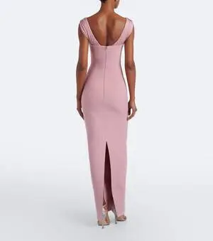 Rachel Gilbert Malia Embellished Crêpe Corset Gown