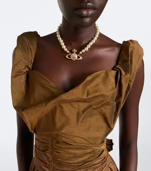 VIVIENNE WESTWOOD Sunday Cotton-blend Twill Midi Dress - Brown