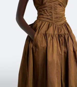 VIVIENNE WESTWOOD Sunday Cotton-blend Twill Midi Dress - Brown