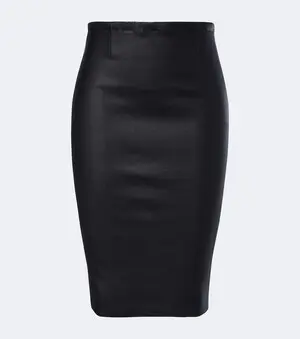 Stouls Gilda Leather Midi Skirt - Black