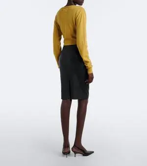 Stouls Gilda Leather Midi Skirt - Black