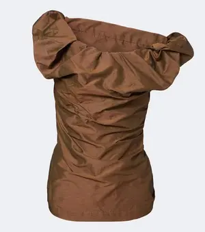 VIVIENNE WESTWOOD Ginnie Off-shoulder Twill Top - Brown