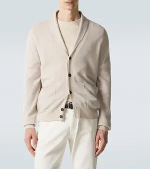 Brioni Cashmere And Wool Shawl Collar Cardigan