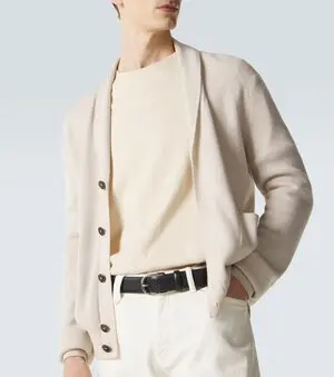 Brioni Cashmere And Wool Shawl Collar Cardigan