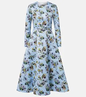 EMILIA WICKSTEAD Emilia Wickstead Capucine Floral Midi Dress Blue