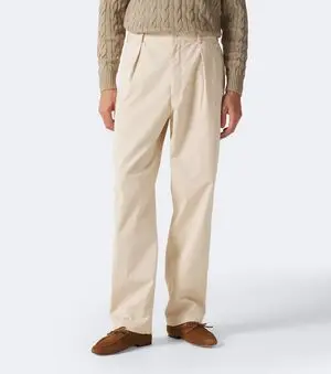 Ralph Lauren Purple Label Cotton-blend Straight Leg Trousers