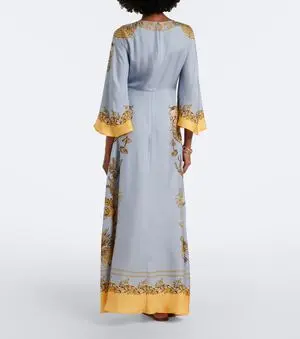 La DoubleJ Sorella' Printed Silk Maxi Dress