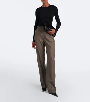 Saint Laurent Open-back Jersey Bodysuit