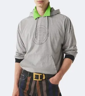 Versace Medusa Cotton Jersey Hoodie - Grey